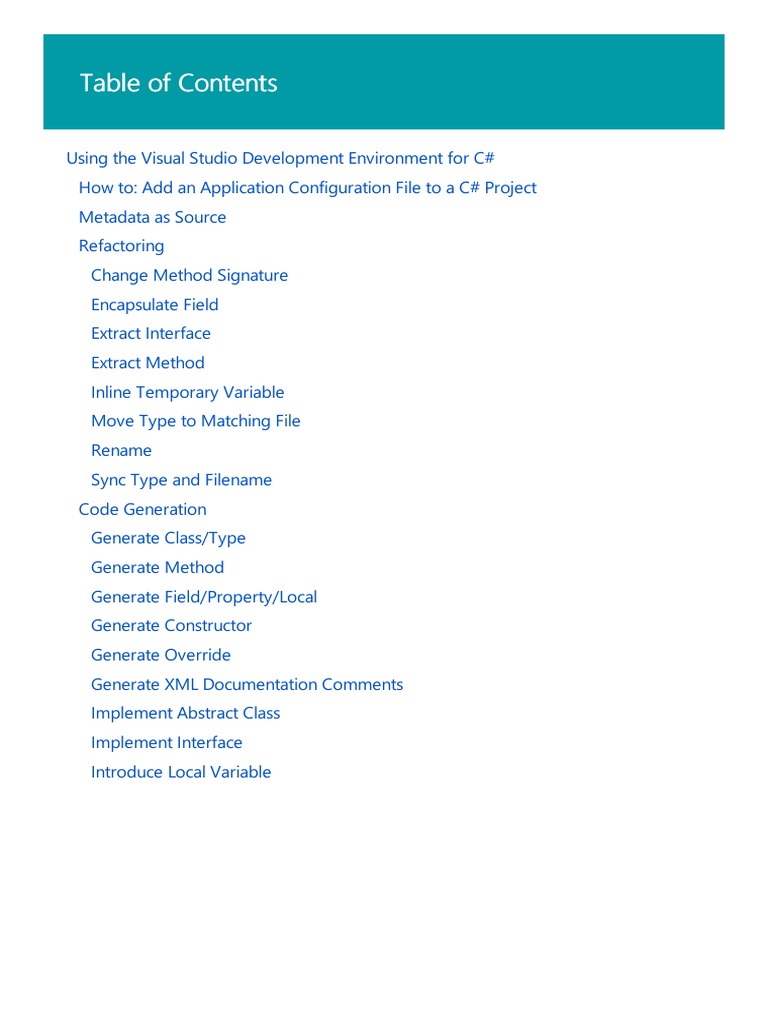 Csharp Ide | PDF | Microsoft Visual Studio | Class (Computer Programming)