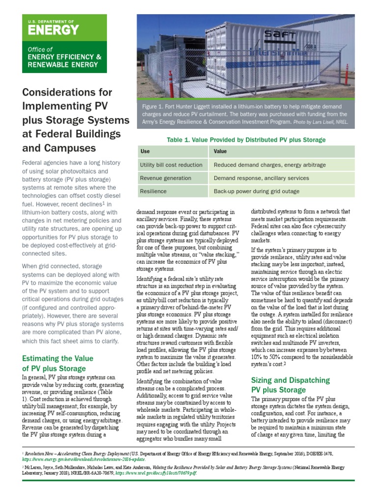 PV Plus Storage | Download Free PDF | Photovoltaics | Electrical Grid