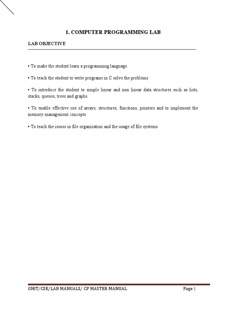 Cp Lab Manual Pdf Subroutine Pointer Computer Programming 4188