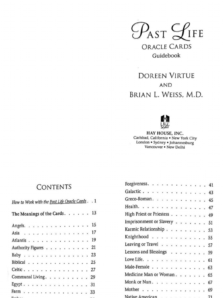 Past Life Oracle Cards Guidebook | PDF