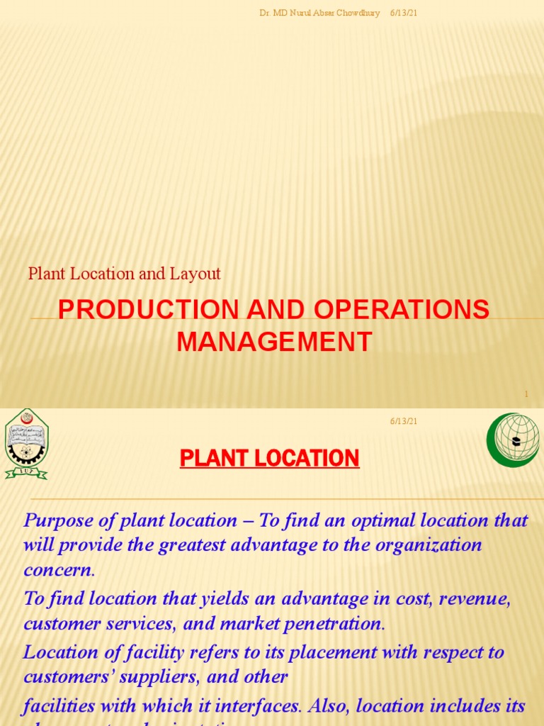 Analysis of Key Factors in Plant Location and Layout Decision Making ...