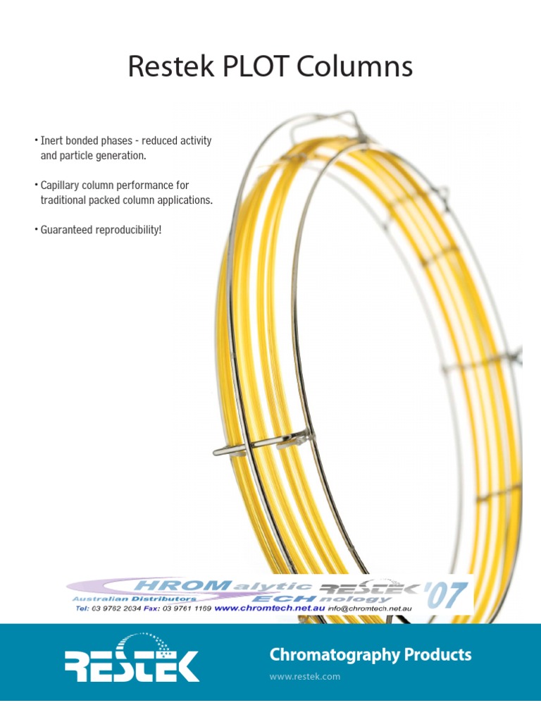 Restek PLOT Columns: Chromatography Products | PDF | Carbon | Hydrocarbons
