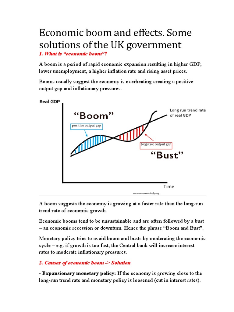 Economic Boom and Effects. Some Solutions of The UK Government | PDF ...