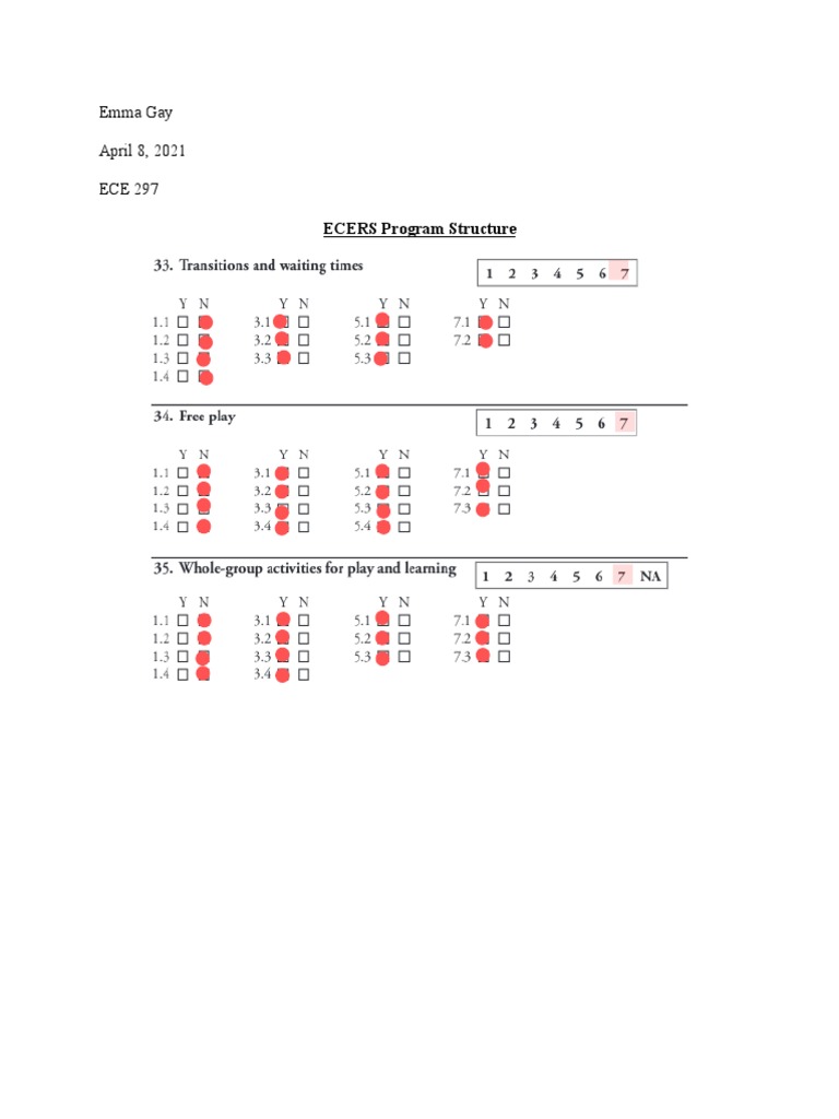 ECERS Program Structure Score | PDF