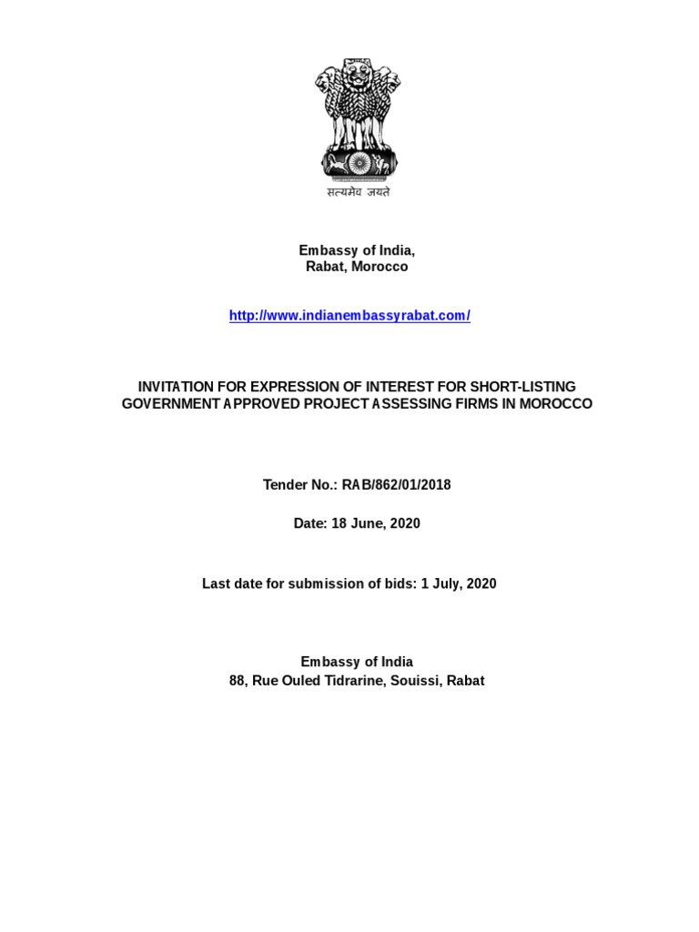 EOI for Project Assessors in Morocco | PDF | Government | Business