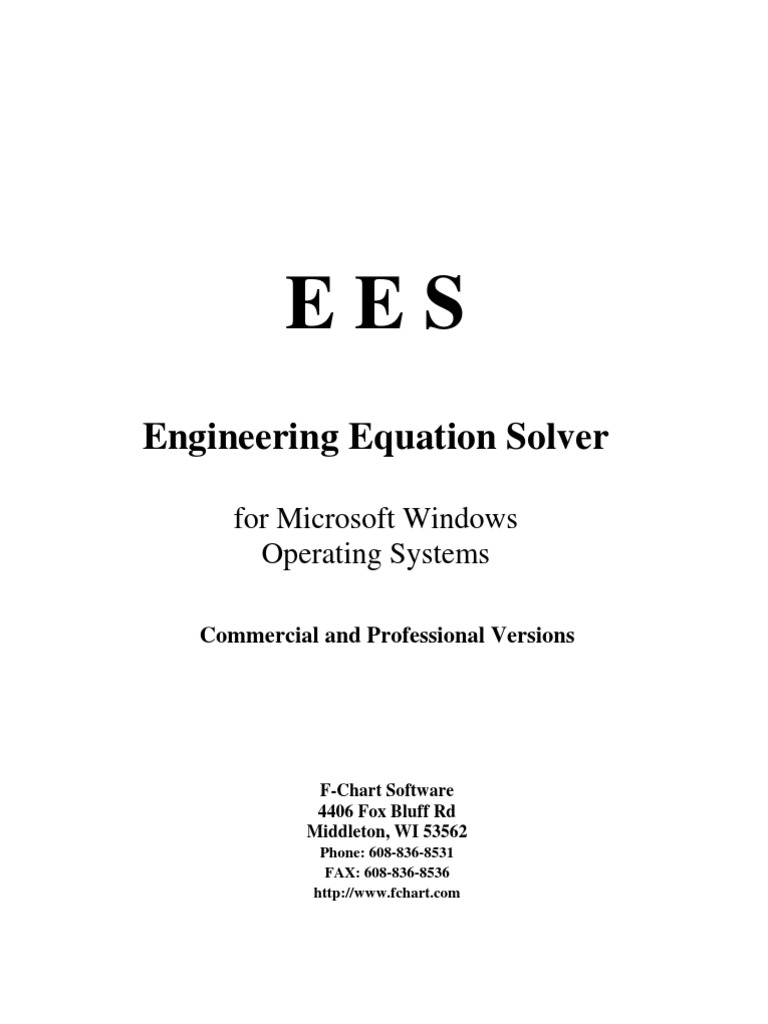 Engineering Equation Solver: For Microsoft Windows Operating Systems | PDF