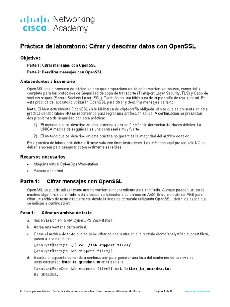 Lab - Encrypting and Decrypting Data Using OpenSSL-1593546429 | PDF | Transport Layer Security ...