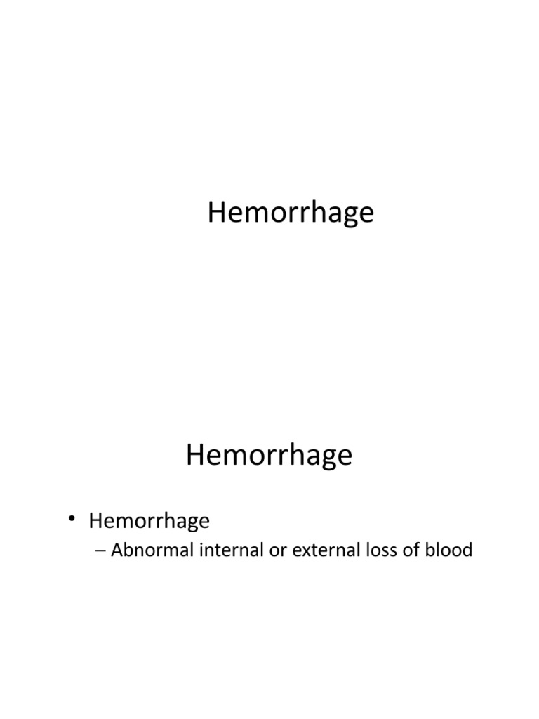 Classification and Control of Hemorrhage | PDF | Bleeding | Blood Vessel