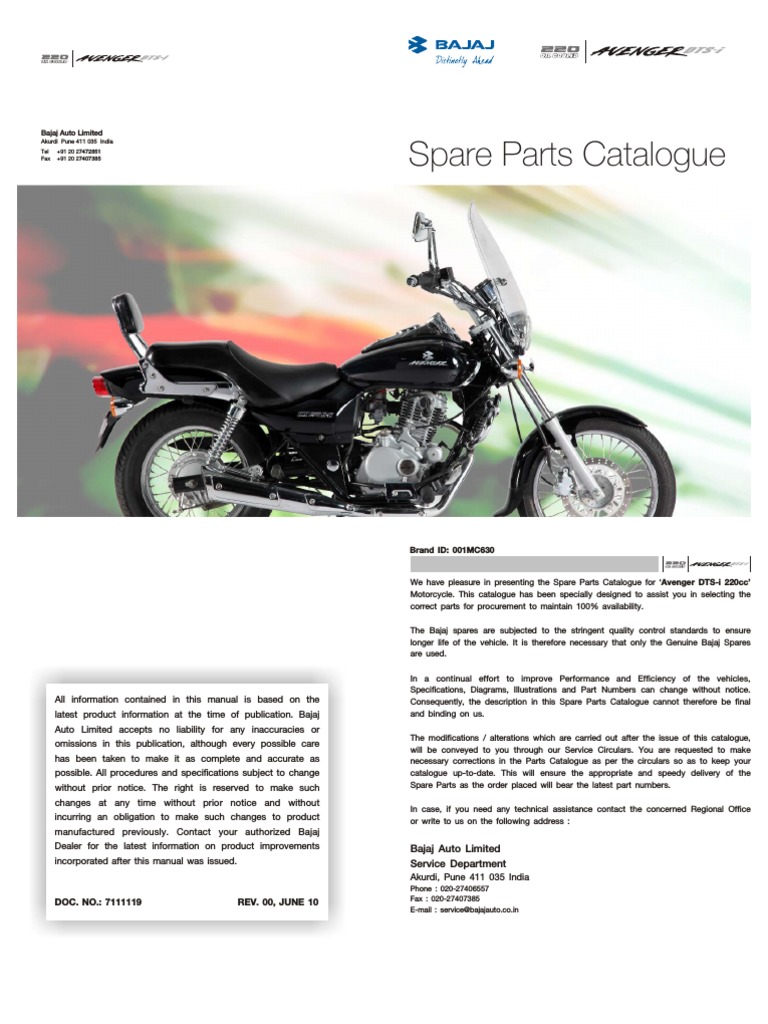 Bajaj Avenger Spare Parts Catalogue | PDF | Transmission (Mechanics ...