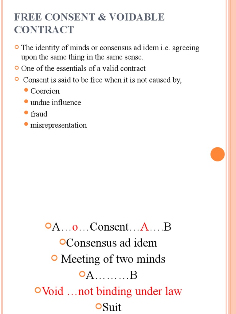 Free Consent and Voidable Contracts Explained | PDF | Misrepresentation ...