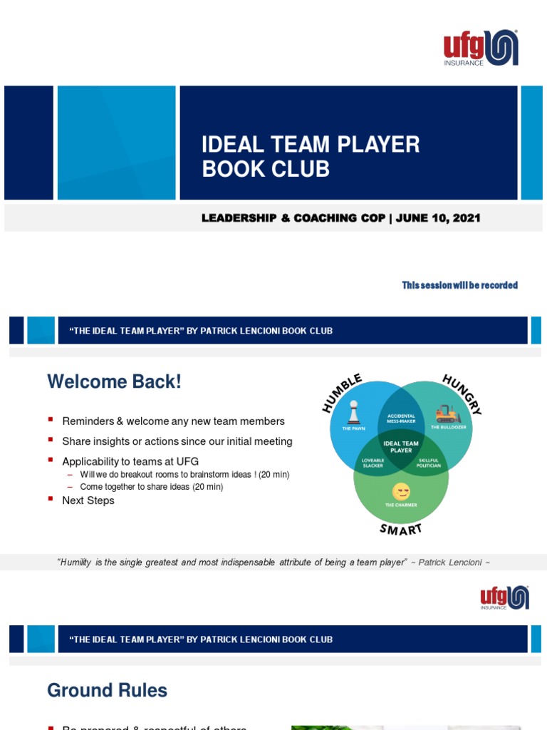 Ideal Team Player Book Club: Leadership & Coaching Cop - June 10, 2021 ...