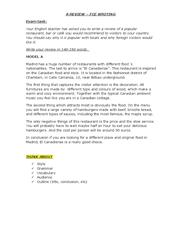 Fce Review Sample A | PDF