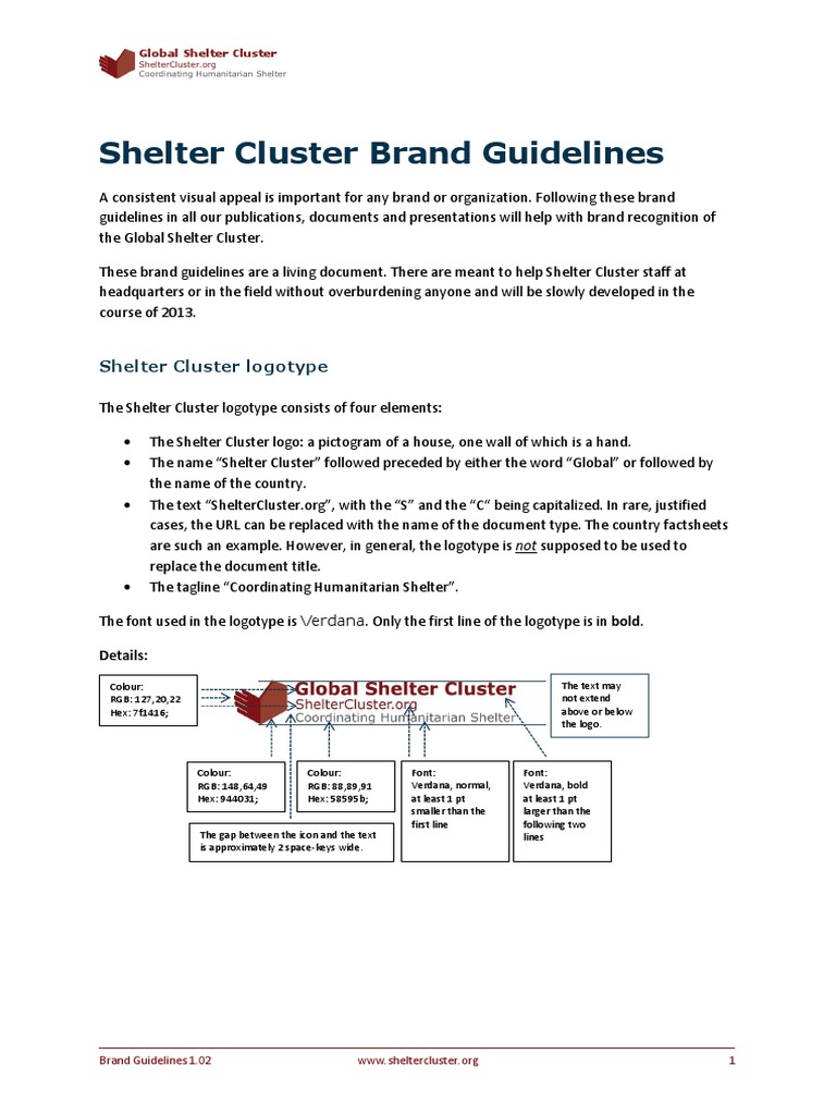 Shelter Cluster Brand Guidelines | PDF | Logos | Graphic Design