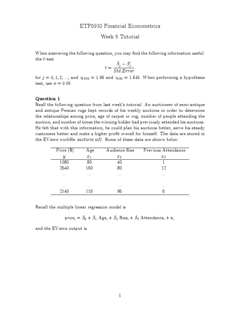 CAPM Regression Analysis and Testing | PDF | Capital Asset Pricing ...