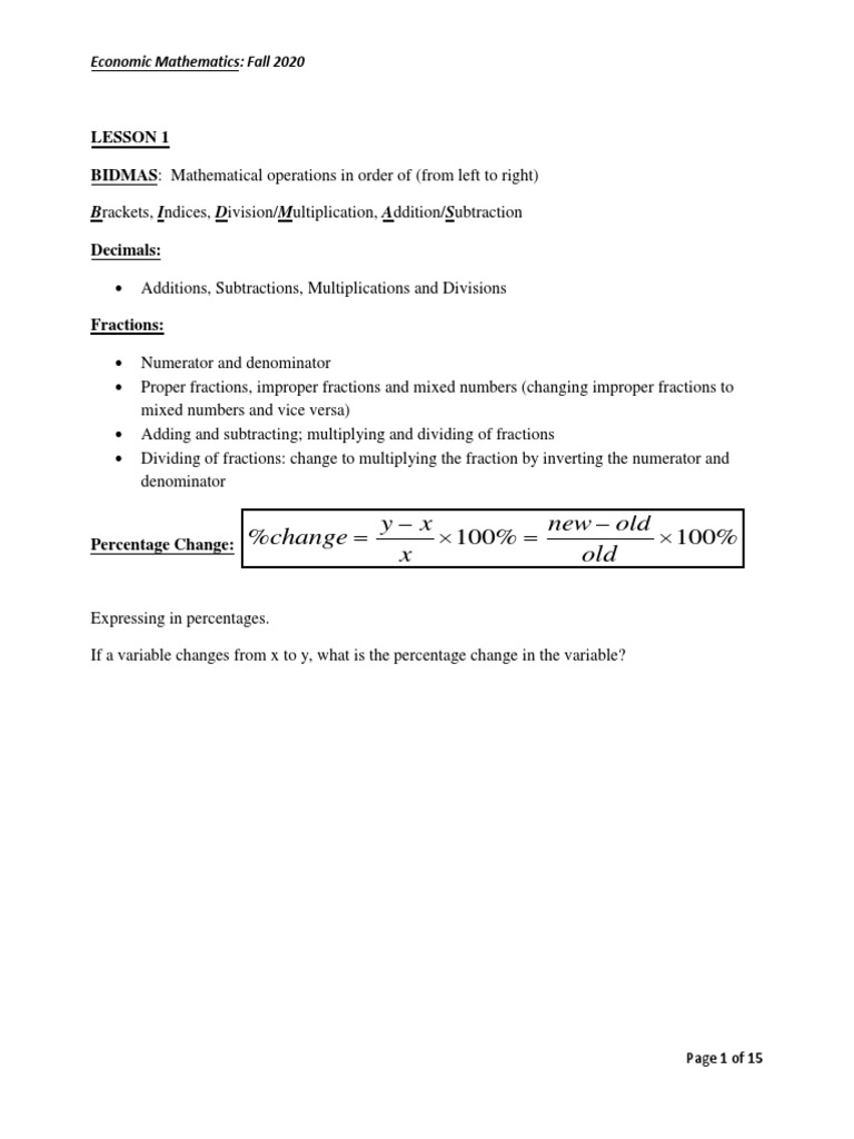Economic Mathematics for Business Concepts | PDF | Demand | Supply ...