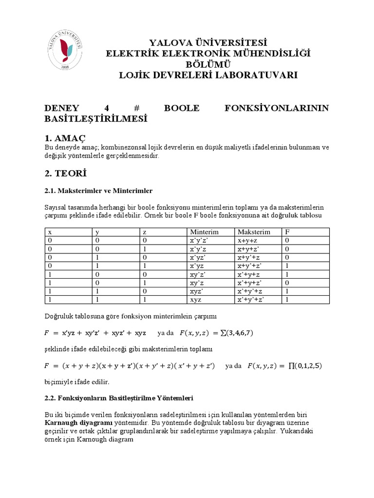 Lojik Devre Lab - D4 - Güncel | PDF