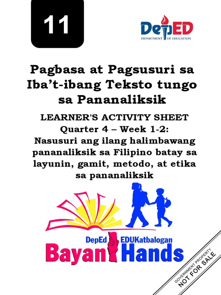 Pagbasa at Pagsusuri 11 - Q4 - LAS - Week1 2 | PDF