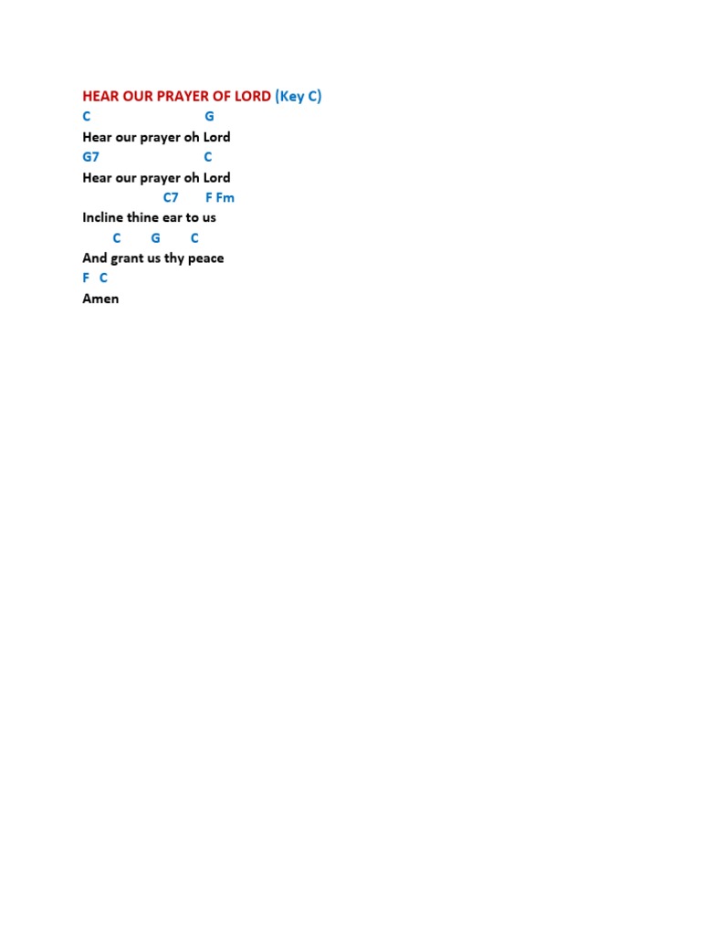 Hear Our Prayer of Lord (Key C) | PDF