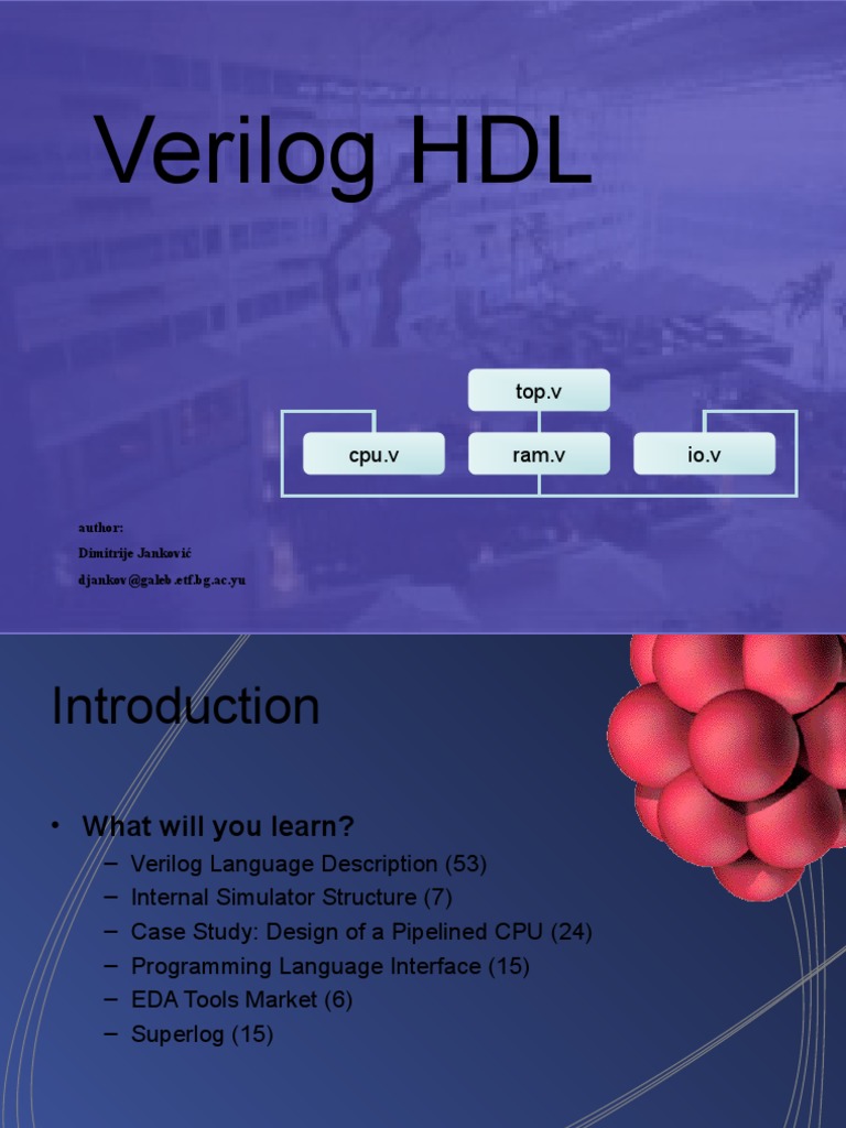 Verilog Hdl Topv Cpuv Ramv Iov Pdf Hardware Description Language Logic Synthesis