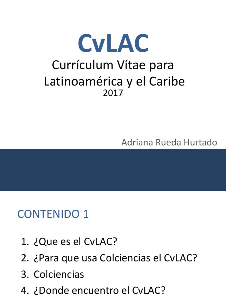 Guía Completa del CvLAC para Investigadores | PDF | International ...