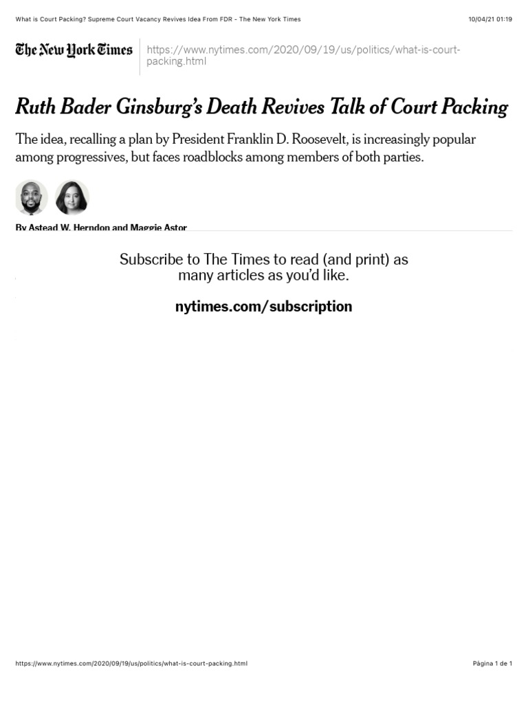 What Is Court Packing? Supreme Court Vacancy Revives Idea From FDR ...