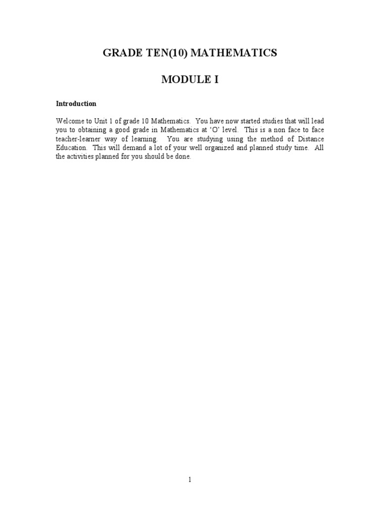 Mathematics G10 | PDF | Odds | Numbers