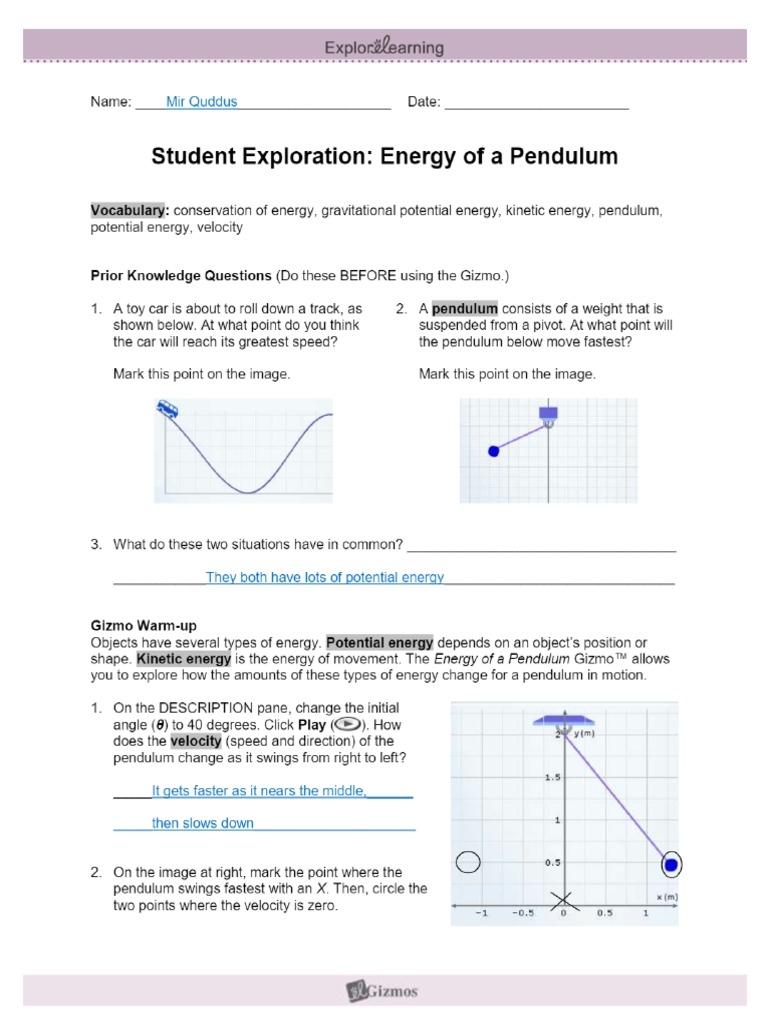 Module Six Lesson Three Activity One Gizmo | PDF