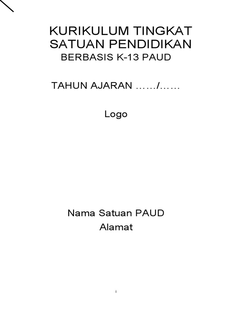 Kurikulum PAUD Taman Indria K-13 | PDF | Karier & Perkembangan