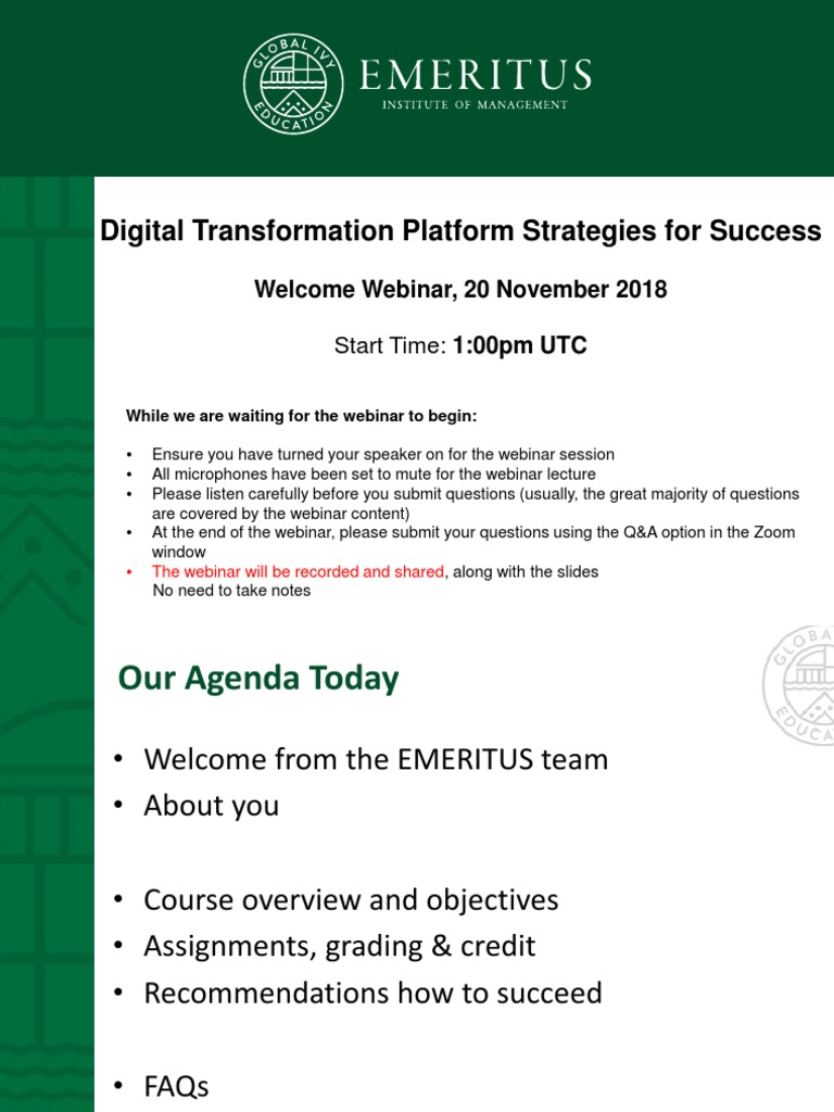 Digital Transformation Webinar Guide | PDF | Business Model | Computing
