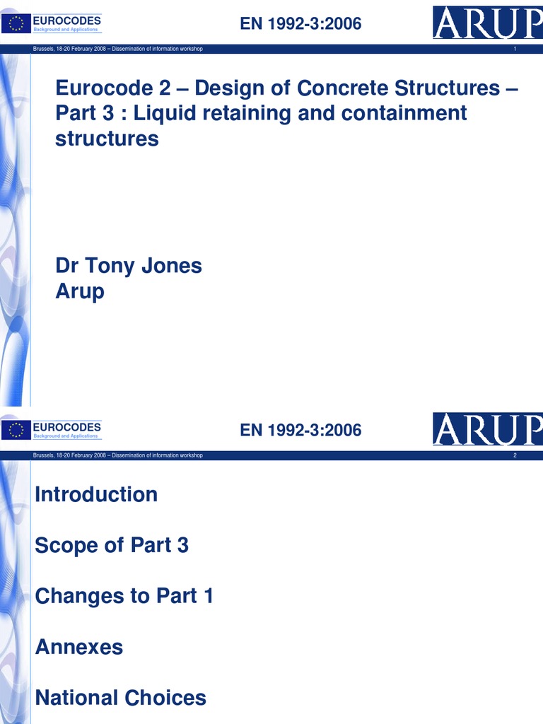 Eurocode 2 - Design of Concrete Structures - Part 3: Liquid Retaining ...