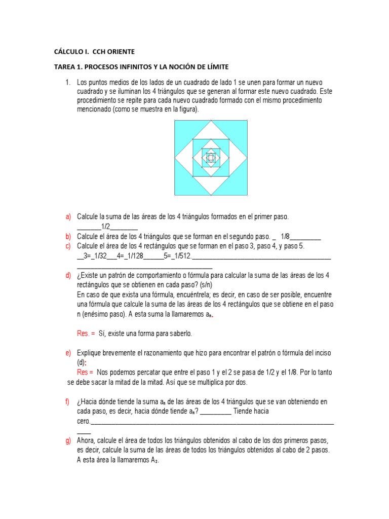Tarea 1. Procesos infinitos y noción de límite | PDF | Triángulo ...