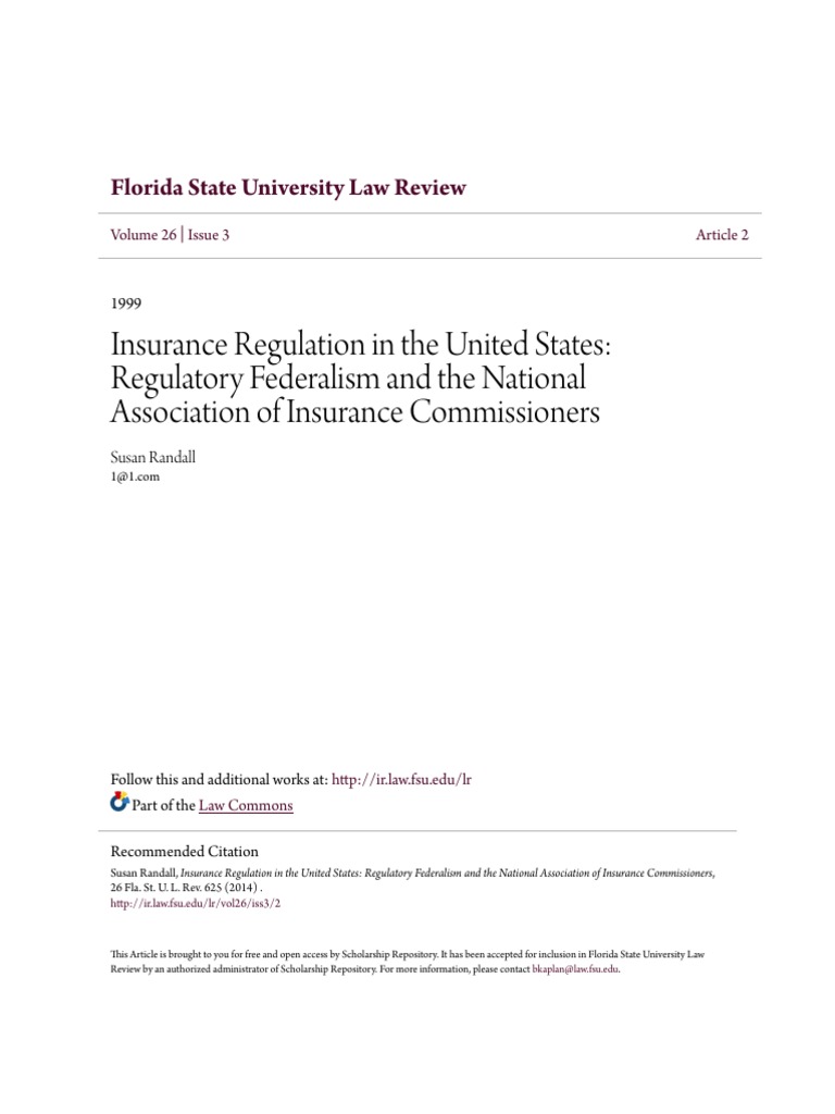 Insurance Regulation - USA | PDF | Insurance | Government