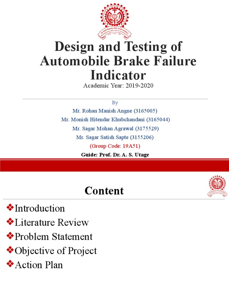 Automobile Brake Failure Indicator | PDF | Anti Lock Braking System | Brake