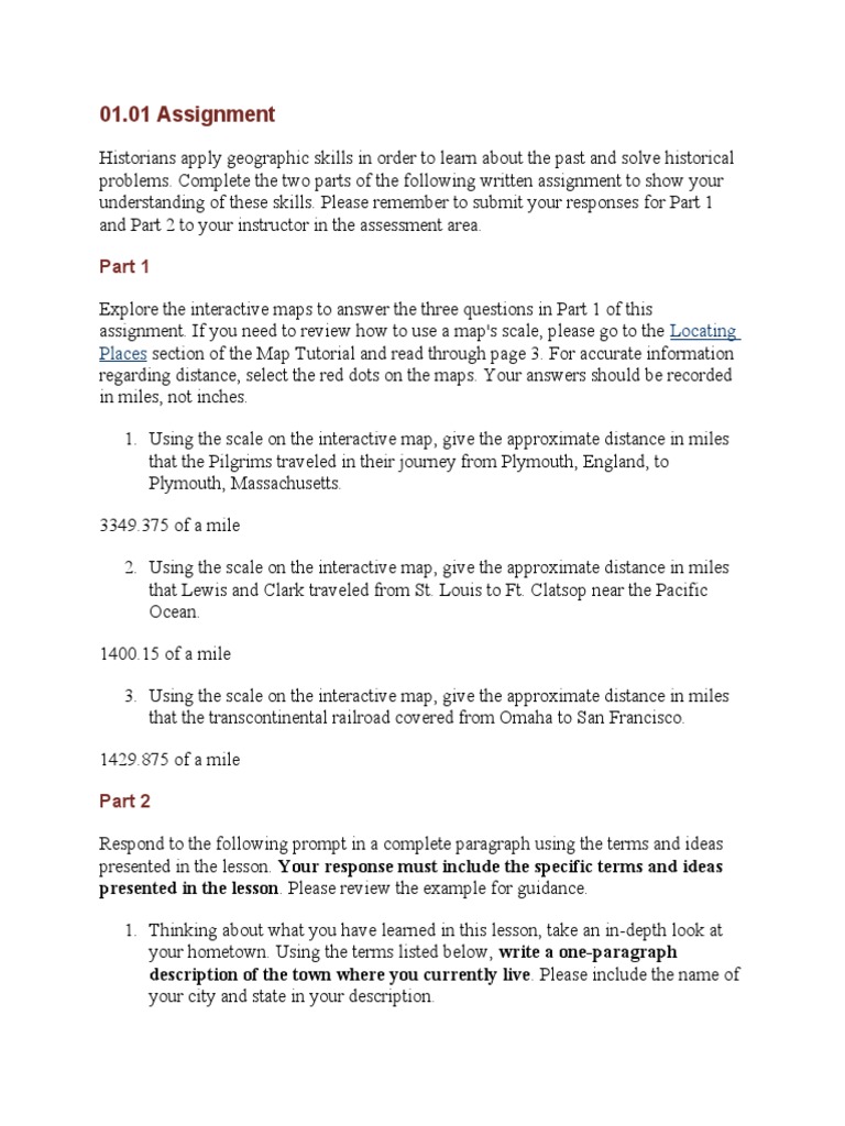 1.01 Assignment Us History | PDF