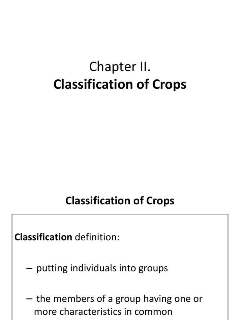 Classification of Crops.2020 | PDF | Taxonomy (Biology) | Legume