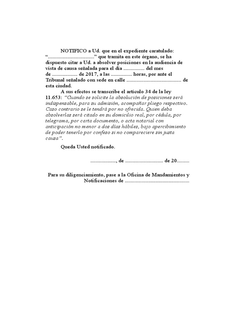 1-3-1-Citacion para Absolver Posiciones en Provincia de Buenos Aires-Capitulo X | PDF