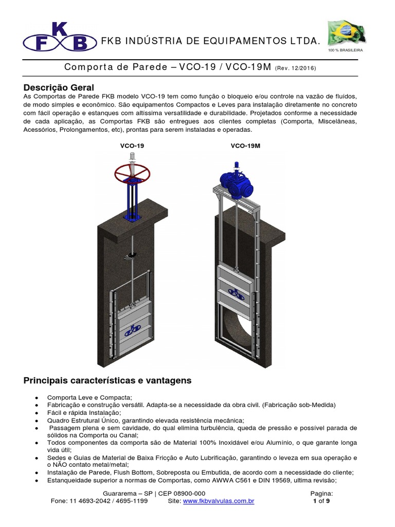 Descrição técnica detalhada de comportas de parede modelo VCO-19/VCO ...