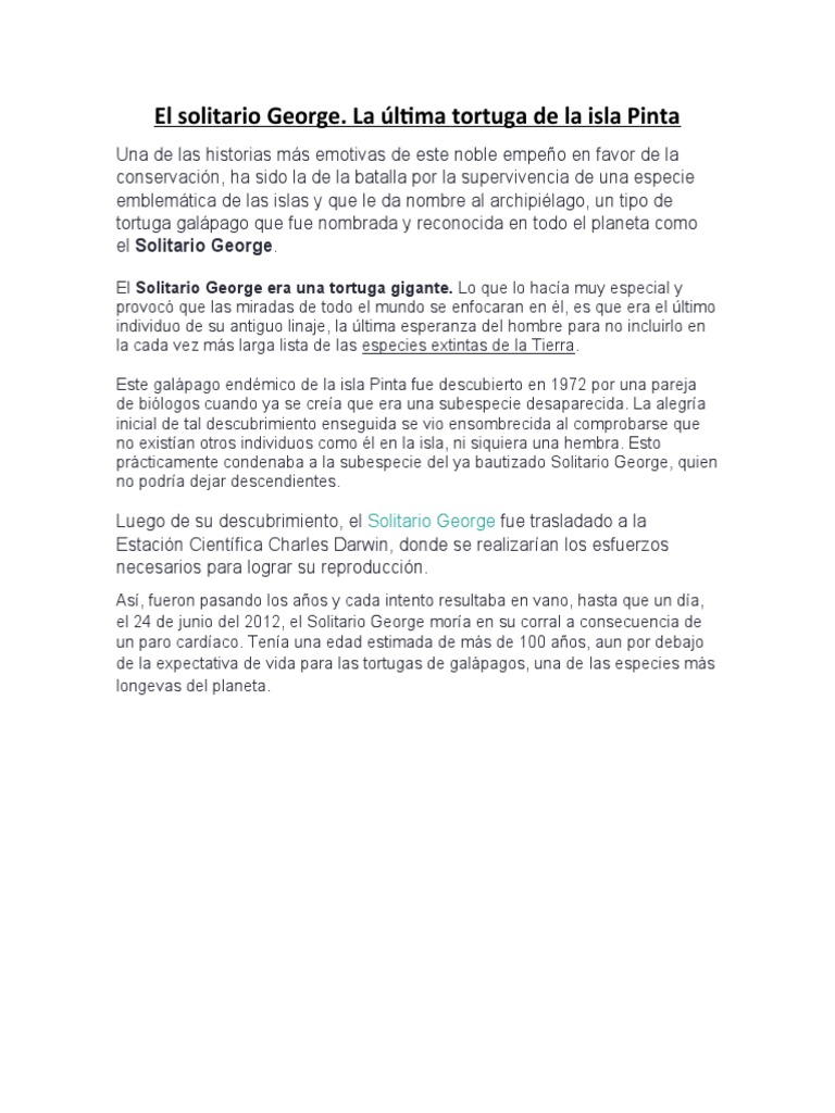 El Solitario George | PDF