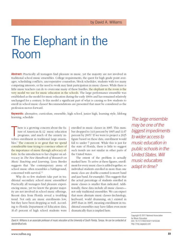 The Elephant in The Room | PDF | Teachers | Learning