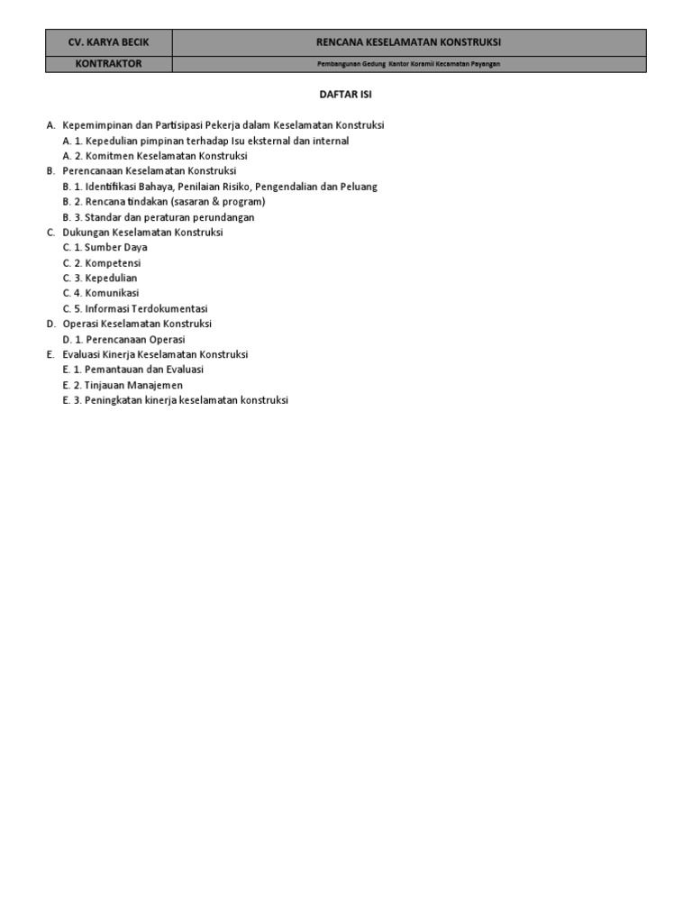 RKK TABEL Pengendalian Banjir | PDF