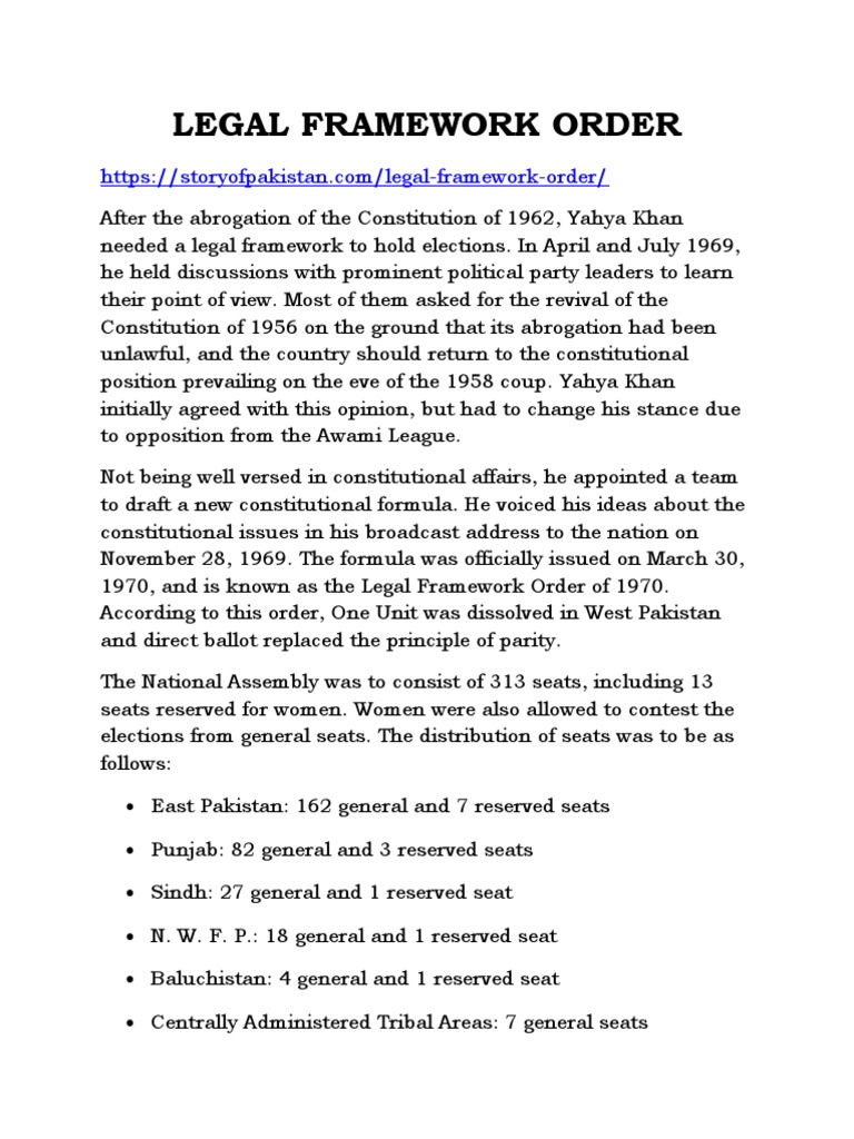 Legal Framework Order | PDF | Constitution | Policy