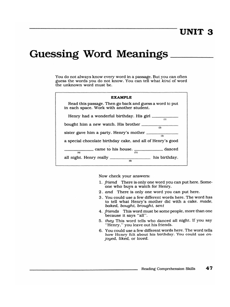 Guessing Word Meaning | PDF
