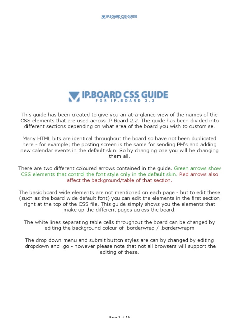 IPBoard 22 CSS Guide | PDF | Cascading Style Sheets | Cyberspace