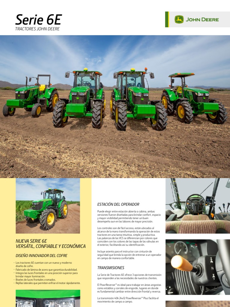Tractor Agricola John Deere 6125E Serie 6E Ficha Tecnica | PDF ...
