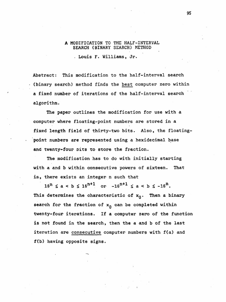 A Modification To The Half-Interval Search (Binary Search) Method | PDF | Polynomial ...