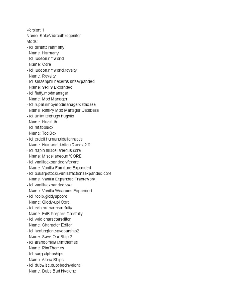 Rimworld Mod List. | PDF | Nature