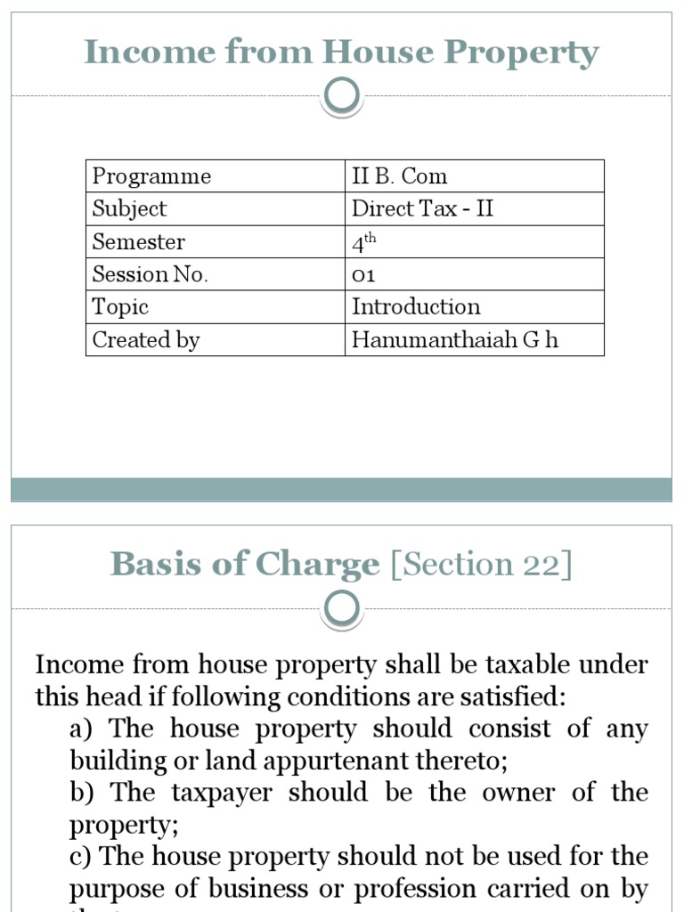 Income From House Property | PDF | Renting | Tax Deduction