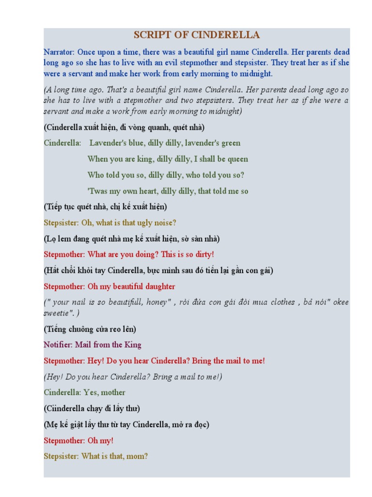 Script of Cinderella: Stepsister: Oh, What Is That Ugly Noise? | PDF ...