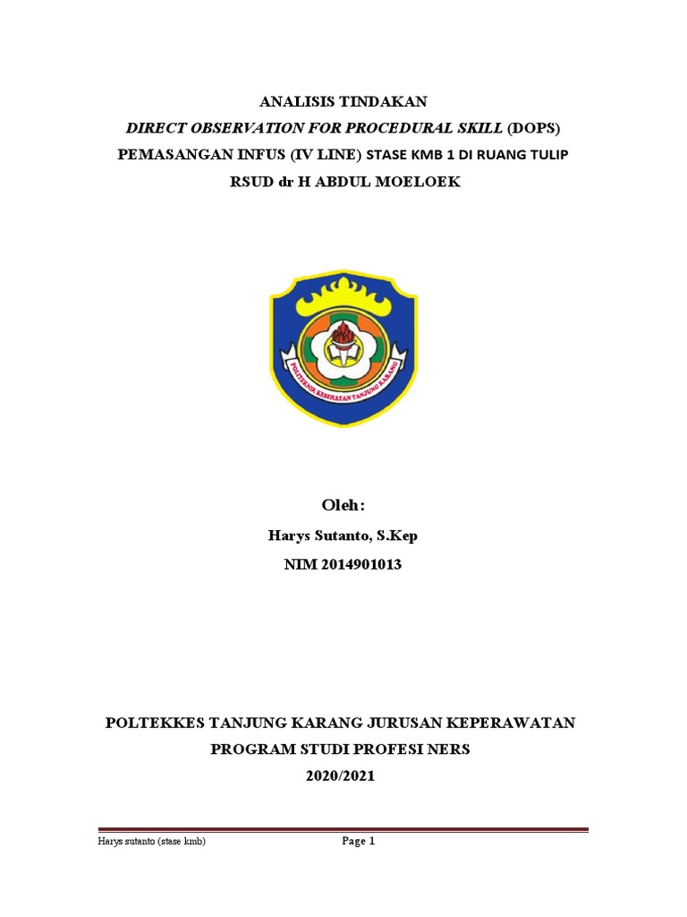 Dops Pasang Infus | PDF