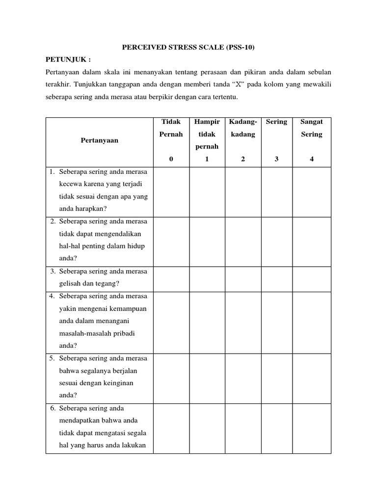 Perceived Stress Scale | PDF